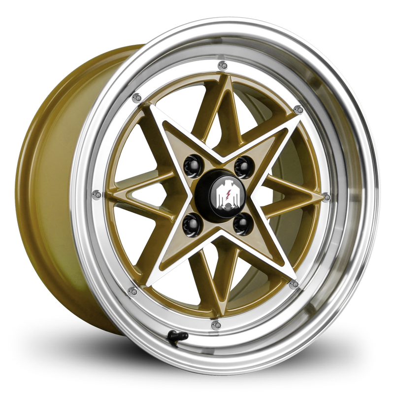 Klassik Rader "RS-L" 15x8 4x100 et25mm Gold Polished Retro JDM Style.